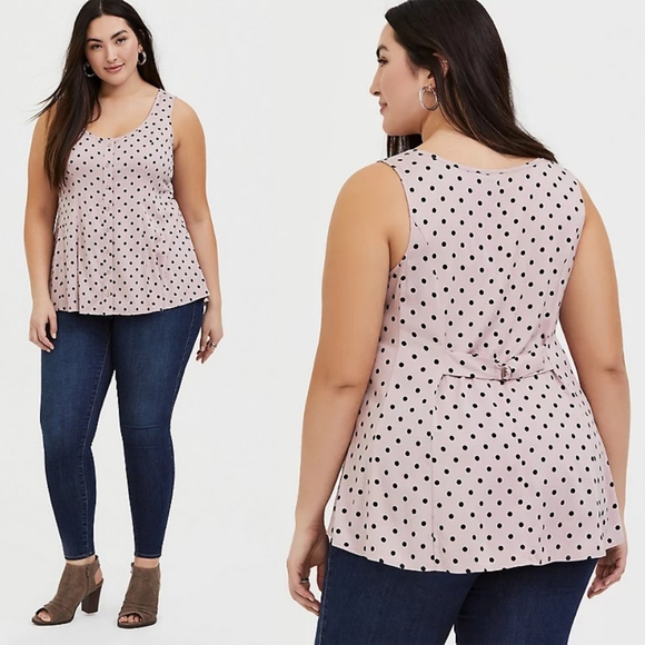 torrid | Tops | Torrid Fit And Flare Stretch Challis Button Front Tank ...